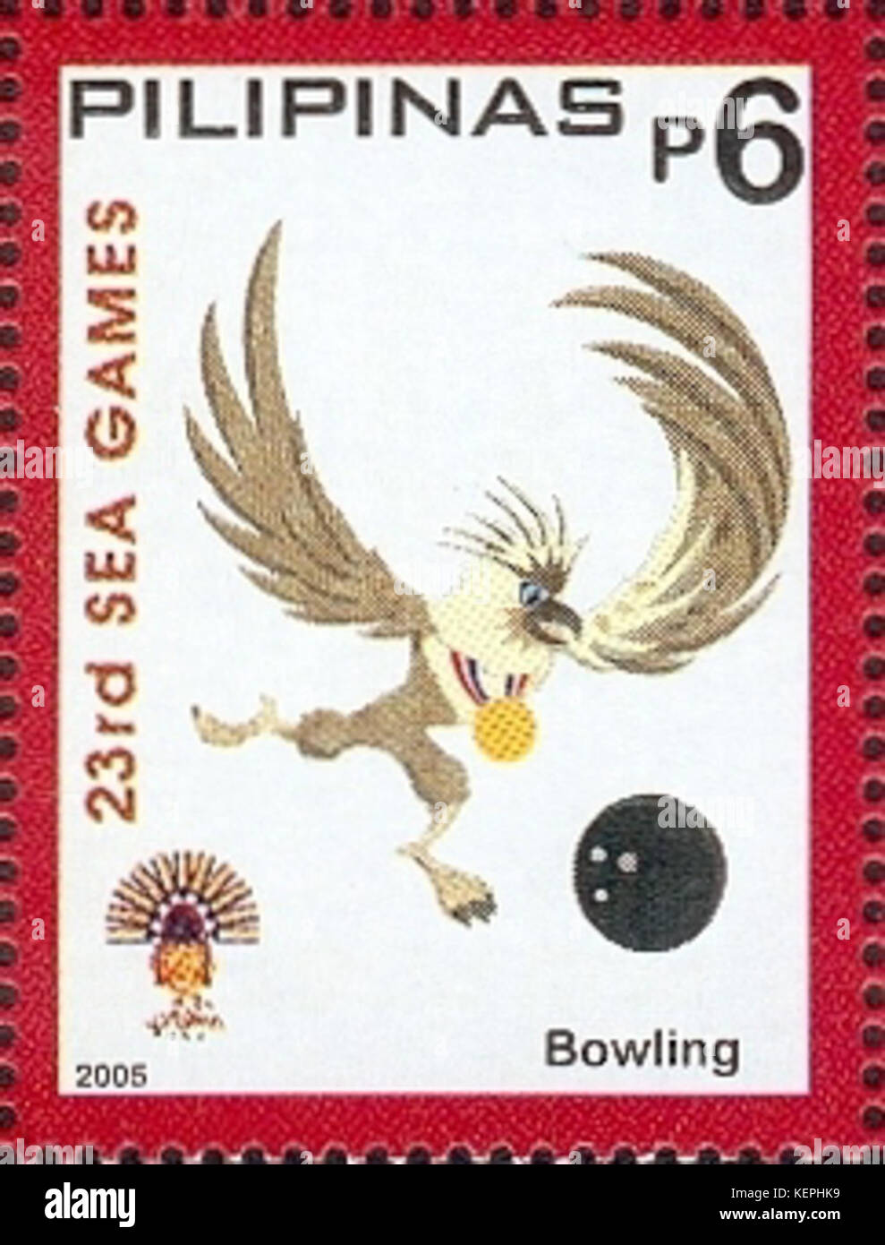 Southeast Asian Games 2005 stamp of the Philippines Bowling Stock Photo ...
