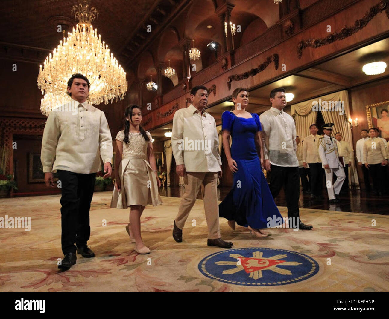 Rodrigo Duterte and children at inauguration ceremony 6.30.16 Stock ...