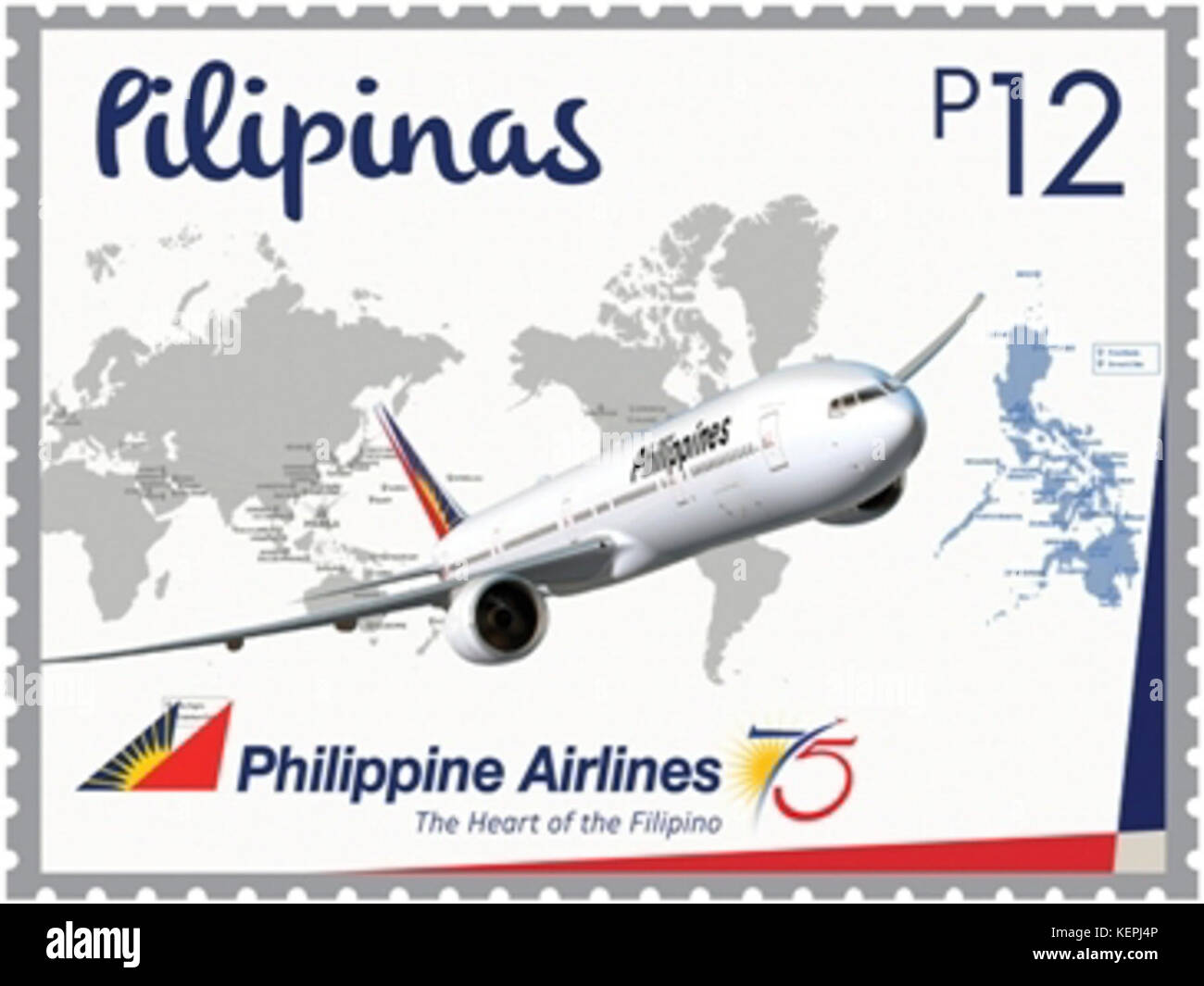 Philippine Airlines 2016 stamp of the Philippines Stock Photo - Alamy