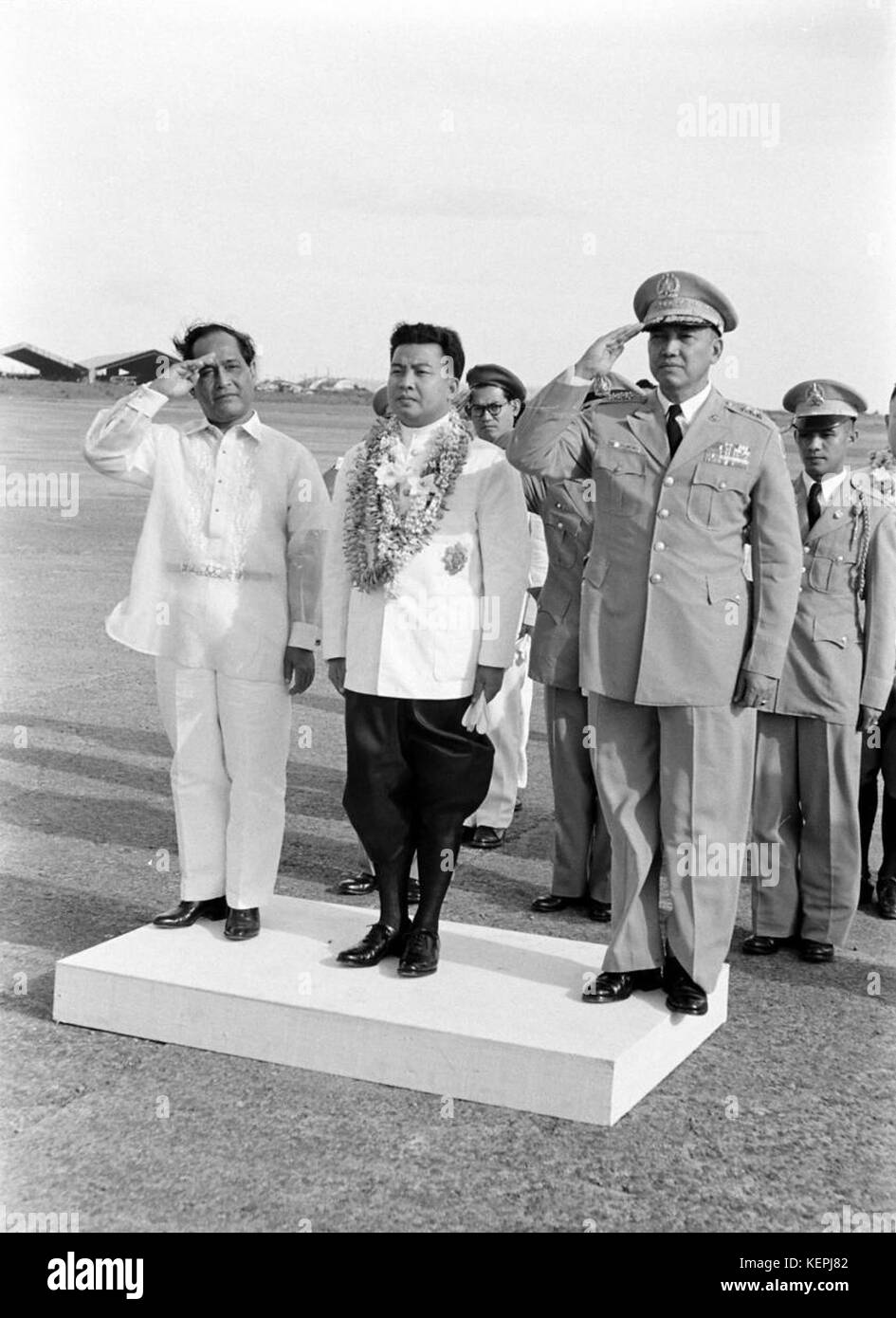 Prince Norodom Sihanouk with Philippine Vice President Carlos P. Garica ...