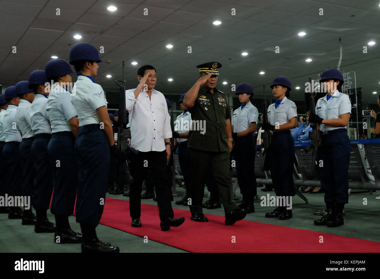 President Rodrigo Duterte is escorted by Armed Forces of the ...