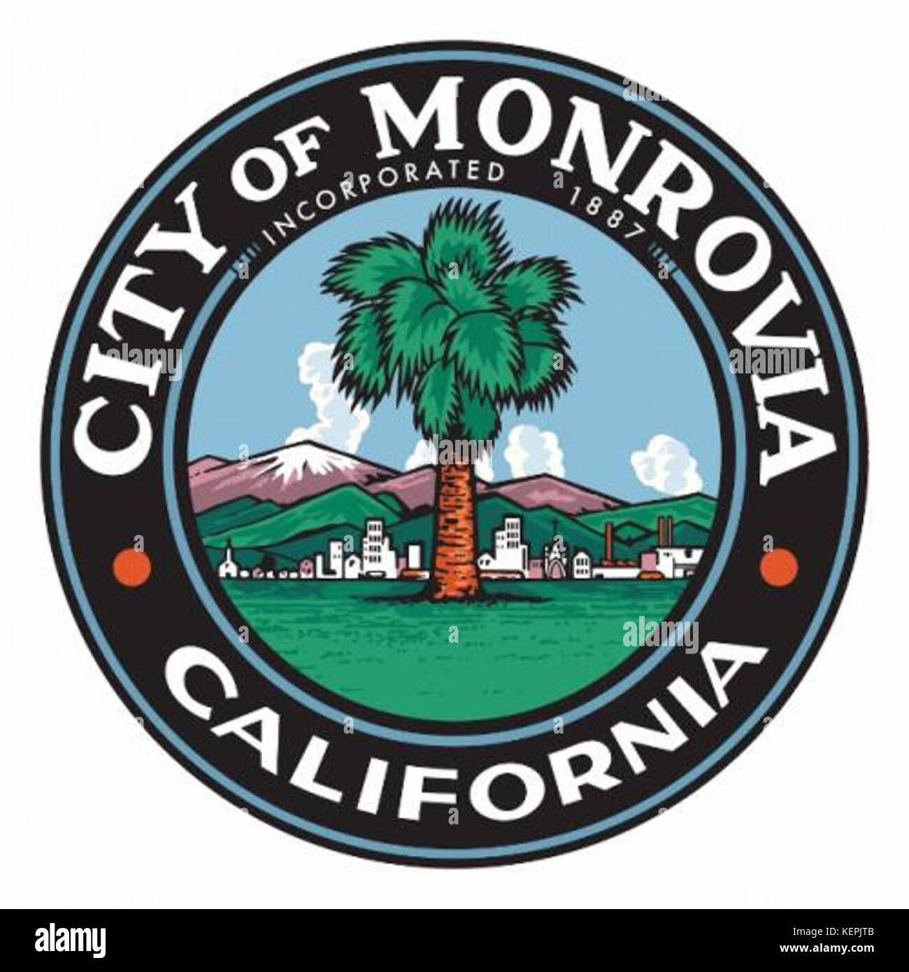 Monrovia CA seal Stock Photo - Alamy