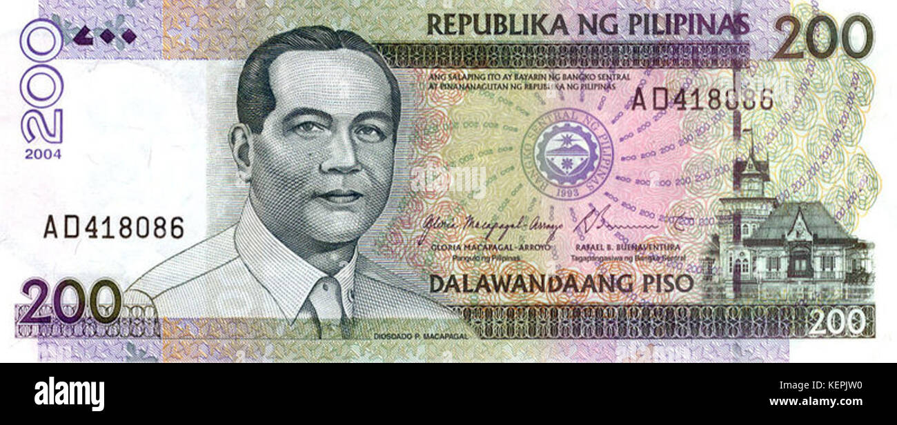 Php bill 200 front Stock Photo - Alamy