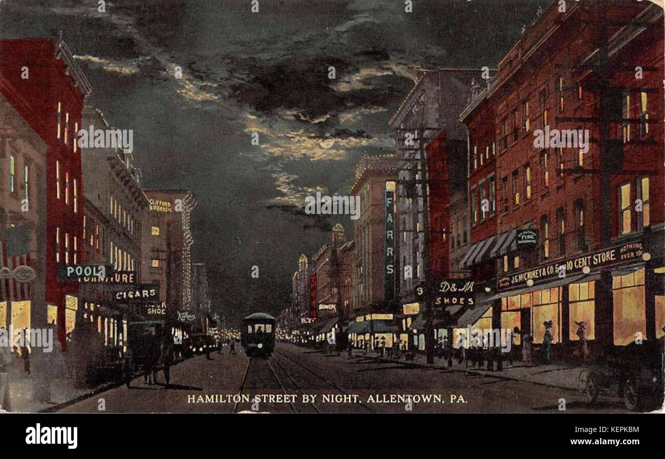 1910 Hamilton Street looking westbound from Seventh Street at night ...