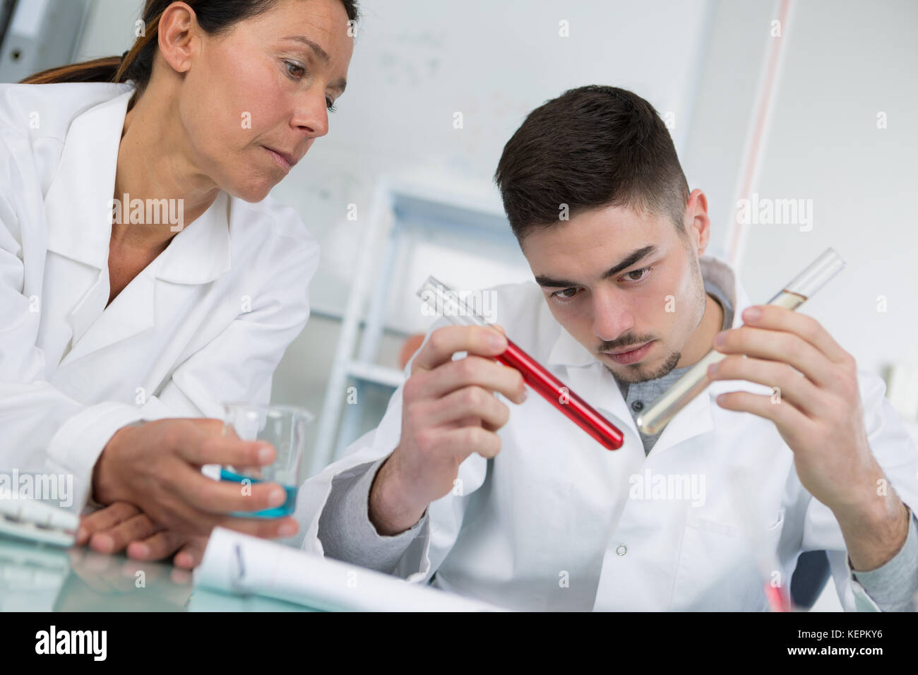 intern of biochemistry in the laboratory Stock Photo - Alamy