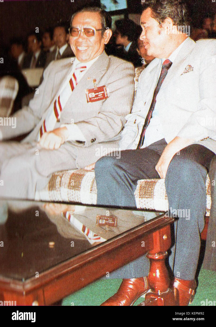 Ali Moertopo and Acup Zainal at MMPI meeting, Festival Film Indonesia ...