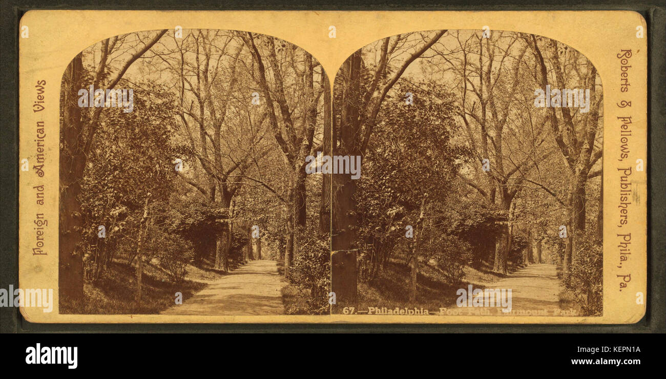 Philadelphia. Foot Path, Fairmount Park,, by Roberts & Fellows Stock ...