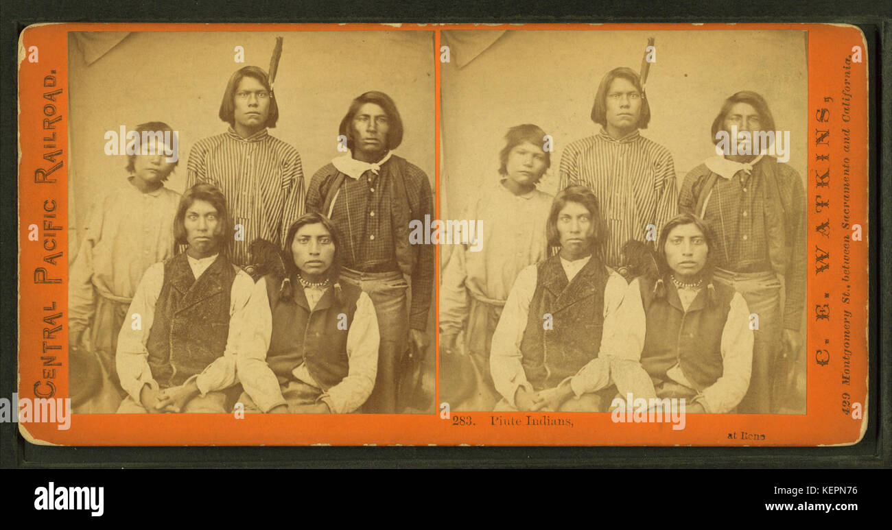 Piute Indians, at Reno, by Watkins, Carleton E., 1829 1916 Stock Photo ...