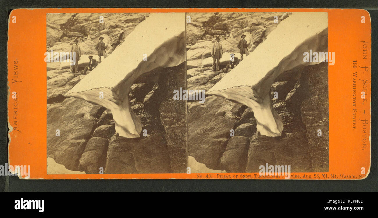 Pillar of snow. Tuckerman's Ravine, Aug. 28, 1861. Mt. Washington, N.H ...
