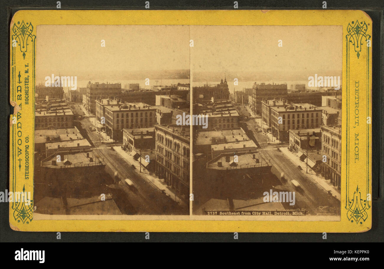 Southeast from city hall, Detroit, Michigan, from Robert N. Dennis ...
