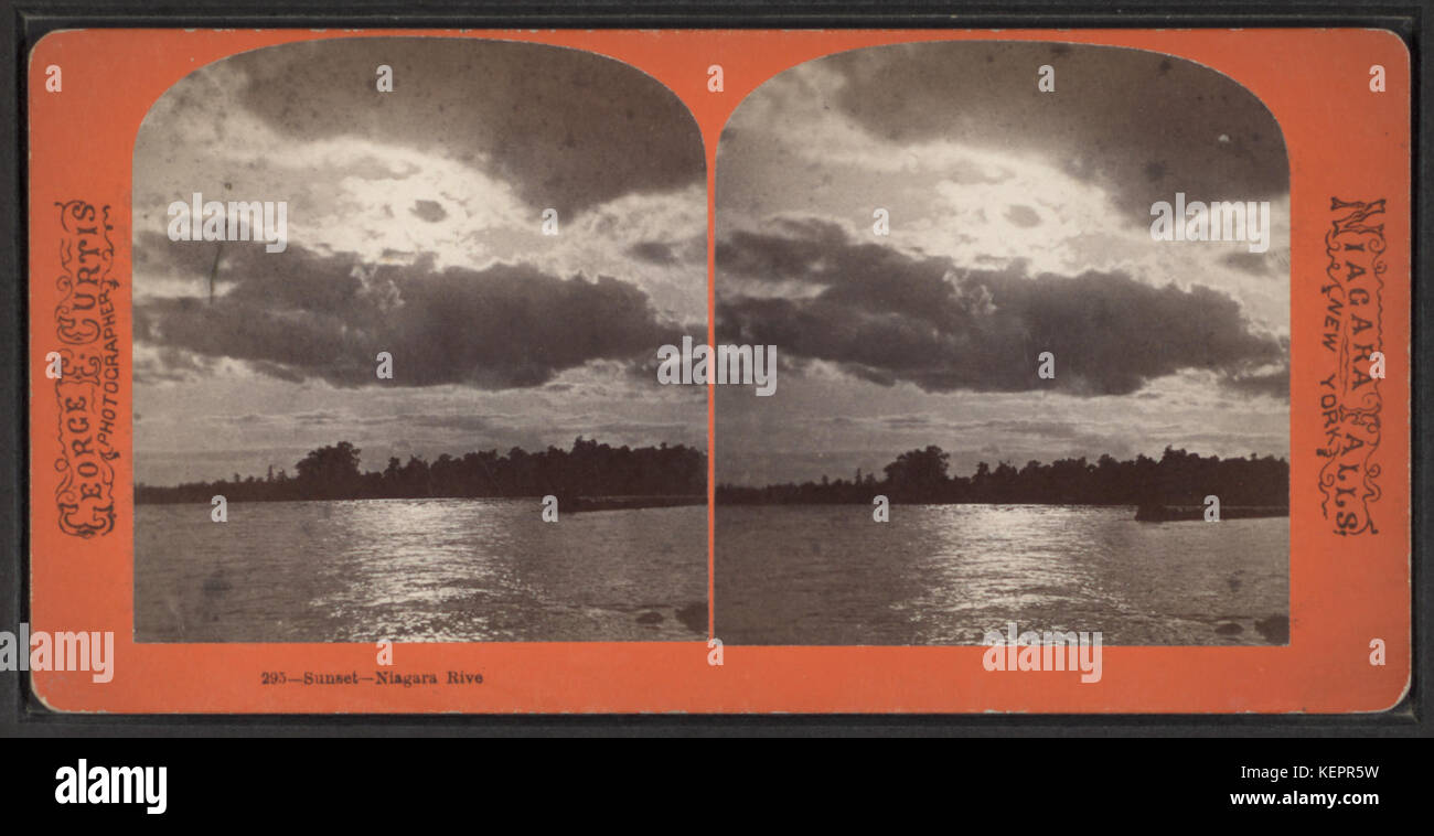 Sunset, Niagara Rive(r), by Curtis, George E., d. 1910 Stock Photo - Alamy