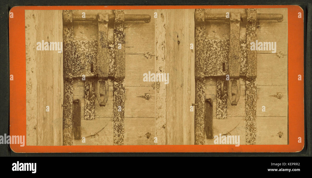 The Lock on the dungeon door of the Old Spanish Fort, at St. Augustine ...