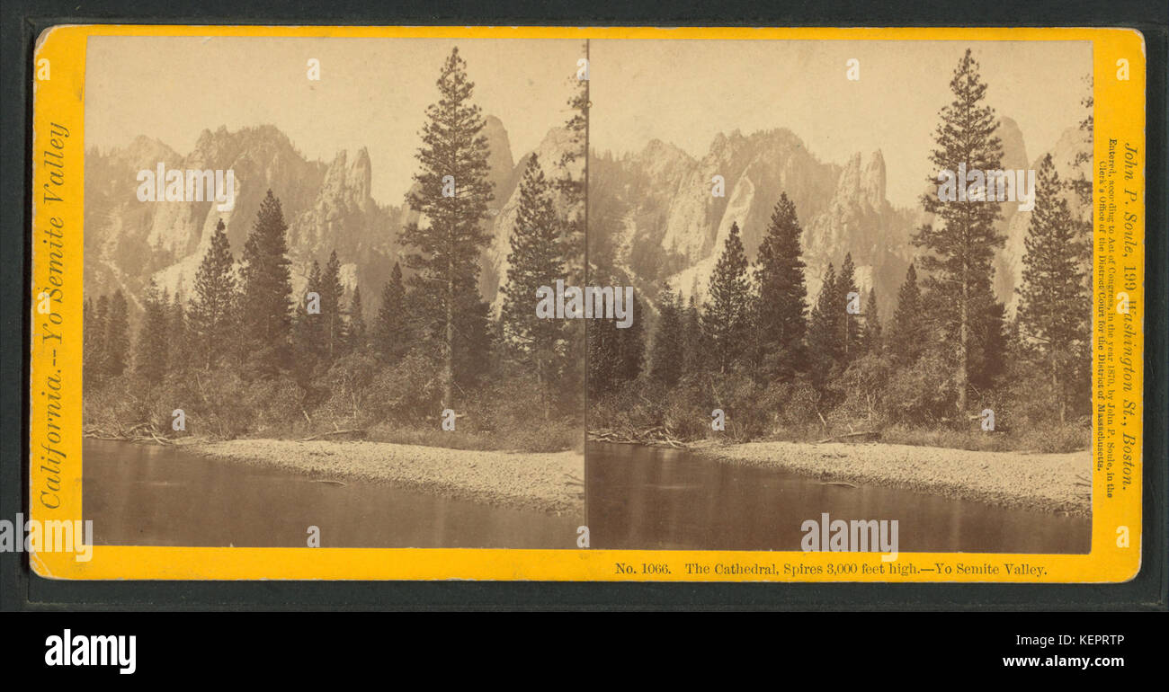 The Cathedral, 3,000 feet high. Yo Semite Valley, by John P. Soule ...