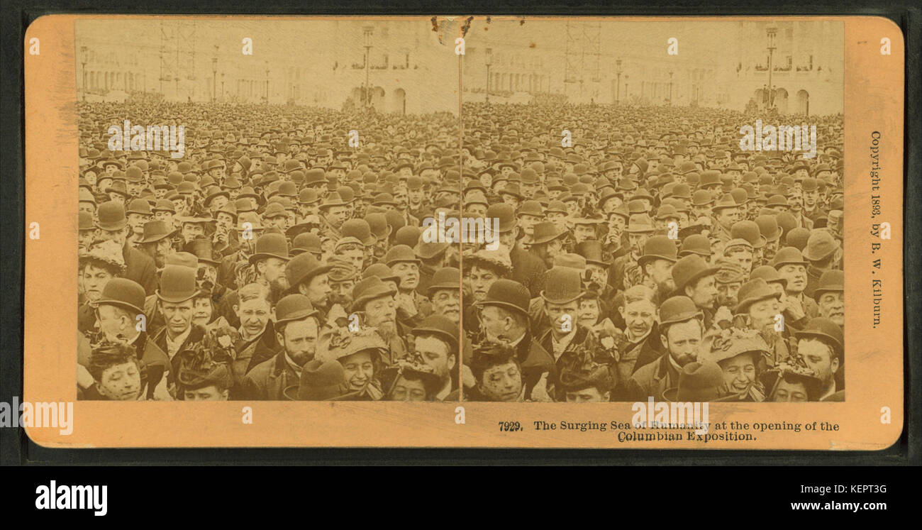 The surging sea of humanity at the opening of the Columbian Exposition ...