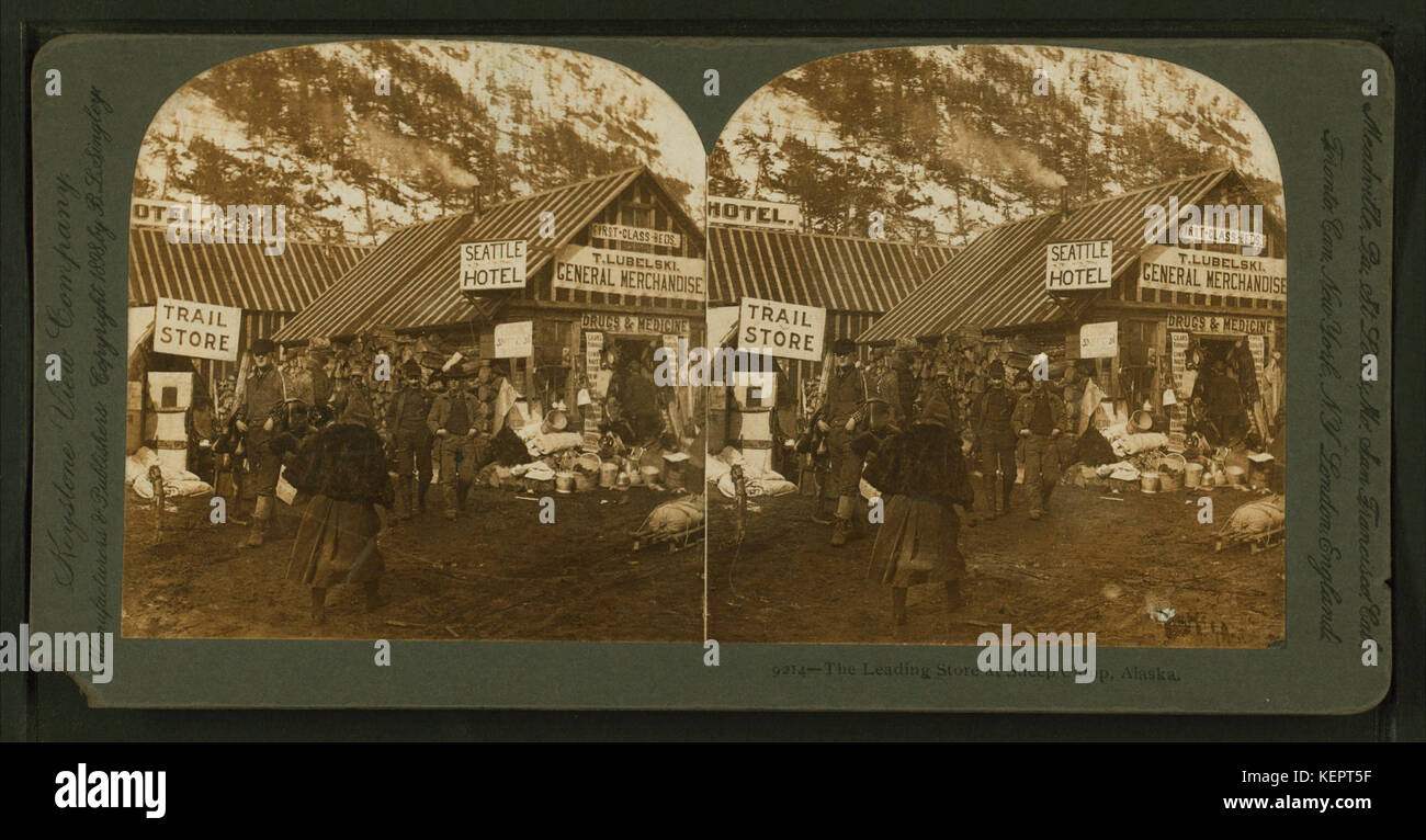 The leading store at Sheep Camp, Alaska, by Keystone View Company Stock ...