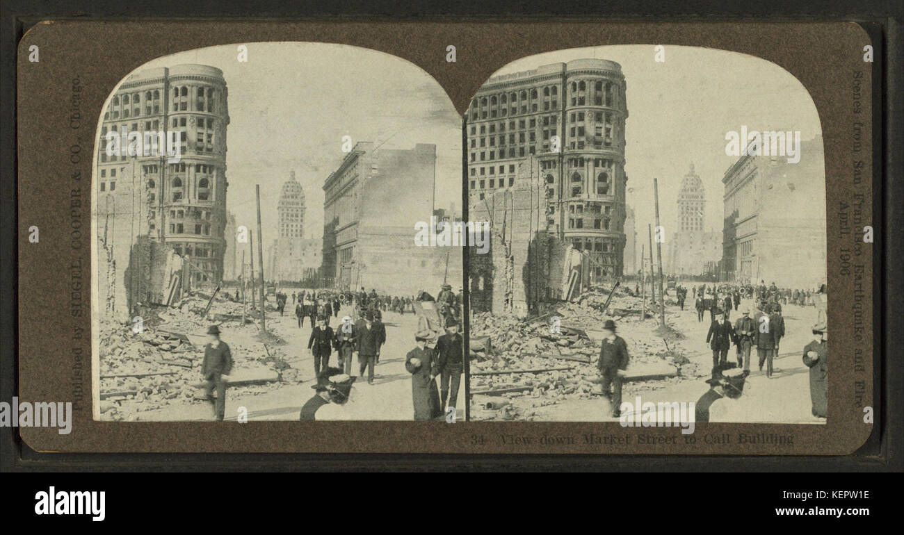 View down Market Street to Call Building, by Tom M. Phillips Stock ...