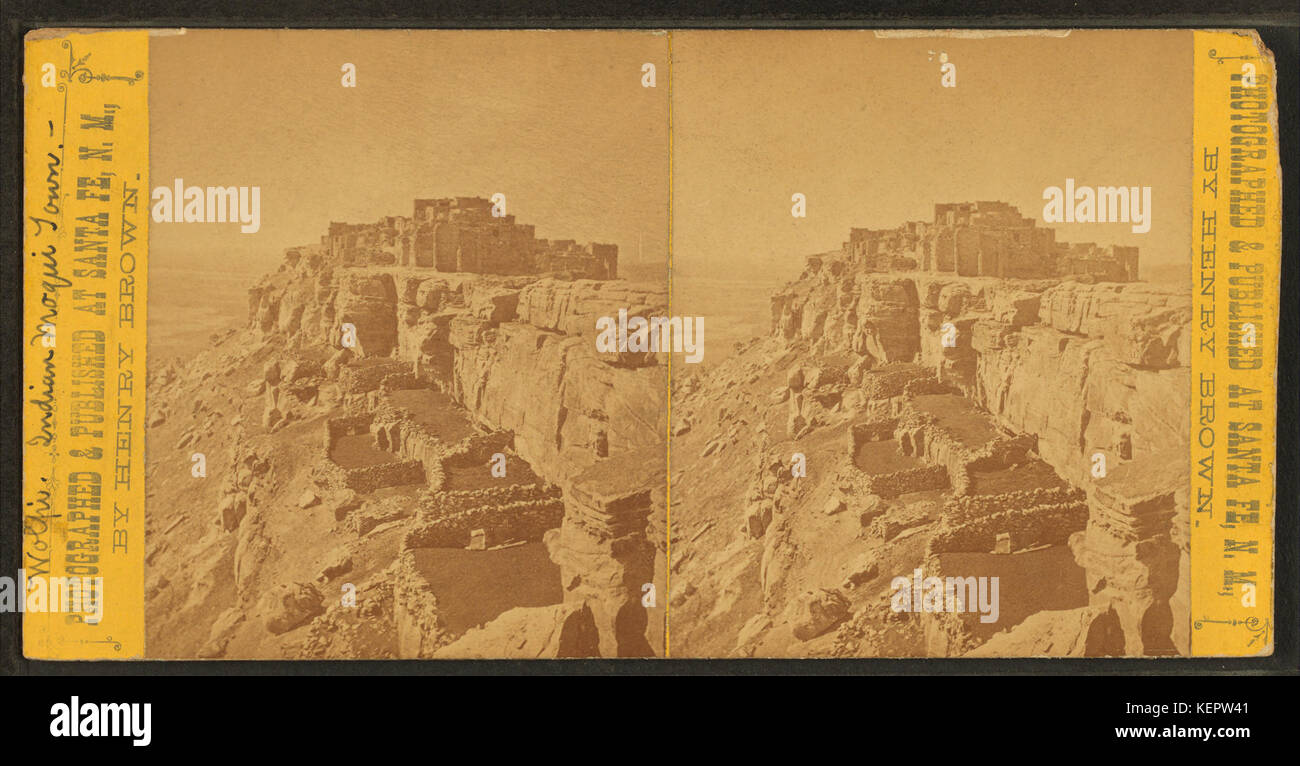 View of Pueblo cliff dwellings, by Brown, William Henry, 1928 Stock ...