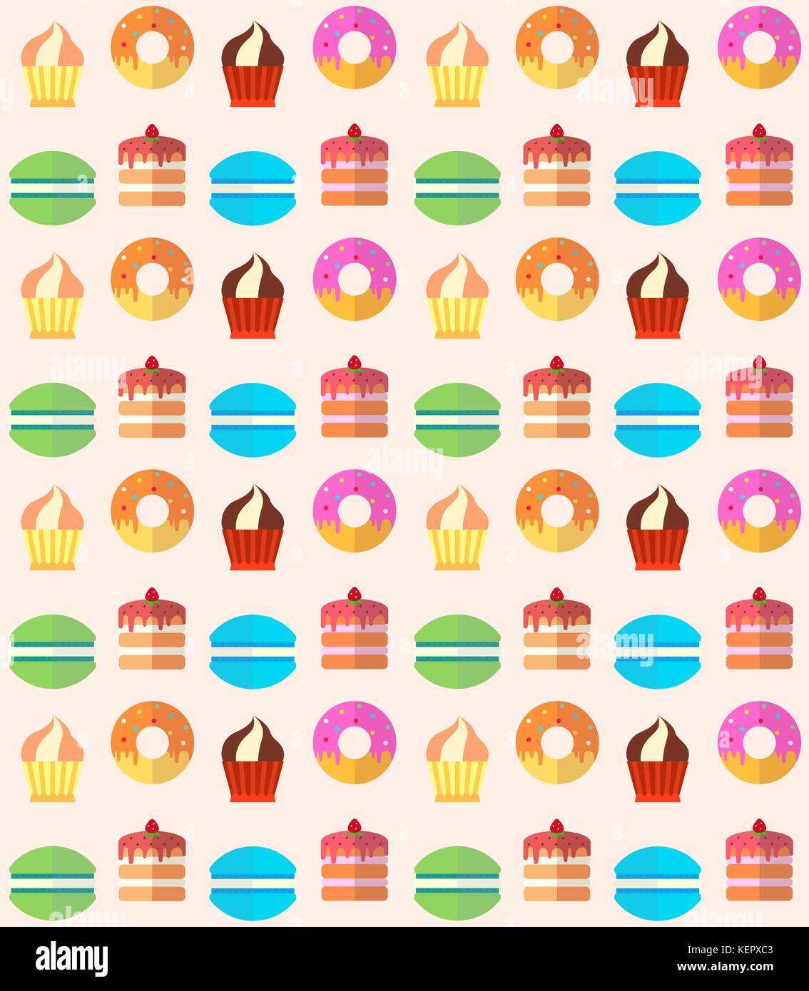 Sweets and pastries vector background. Summer background Stock Vector ...