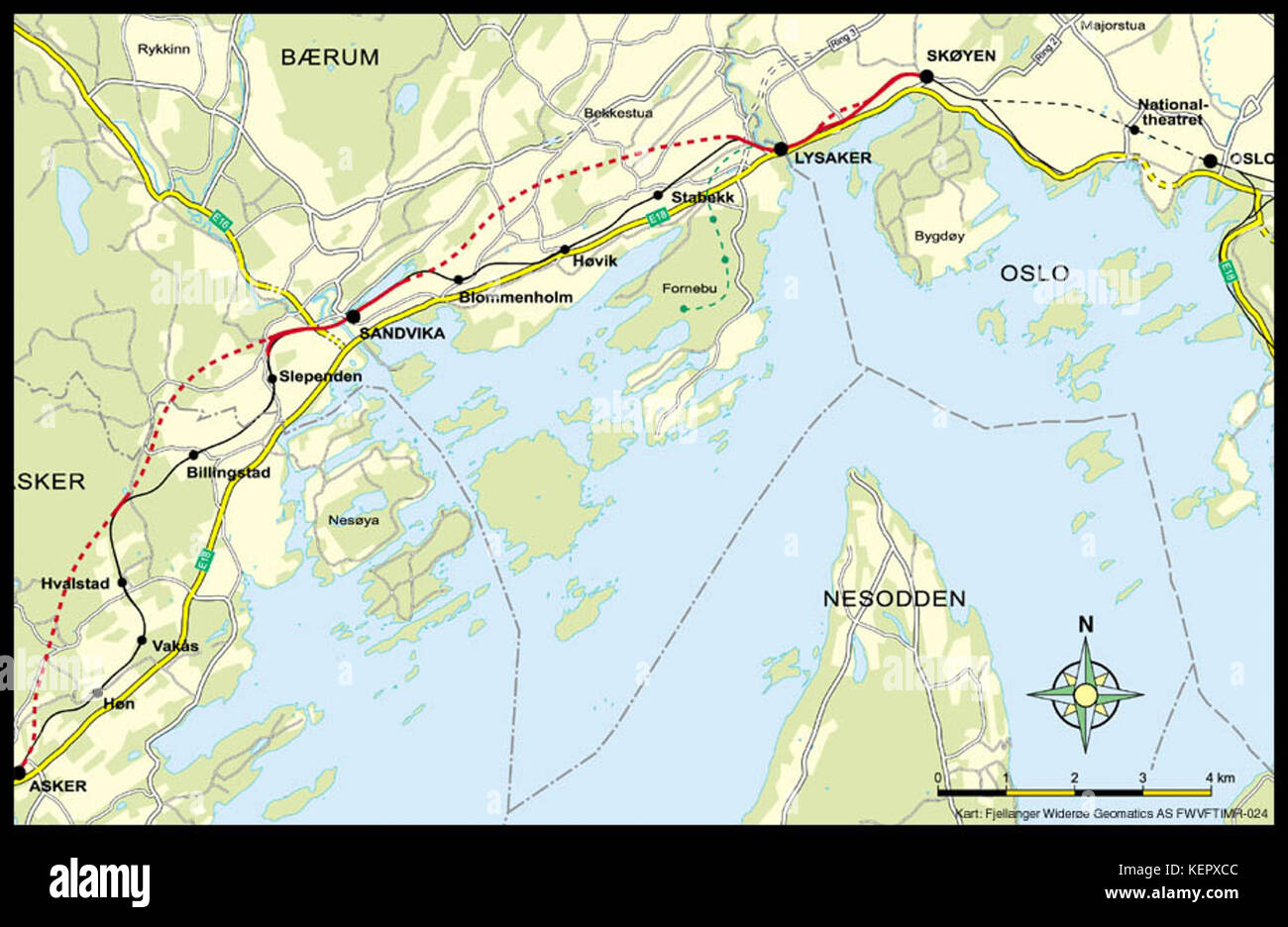 Asker Line map Stock Photo - Alamy