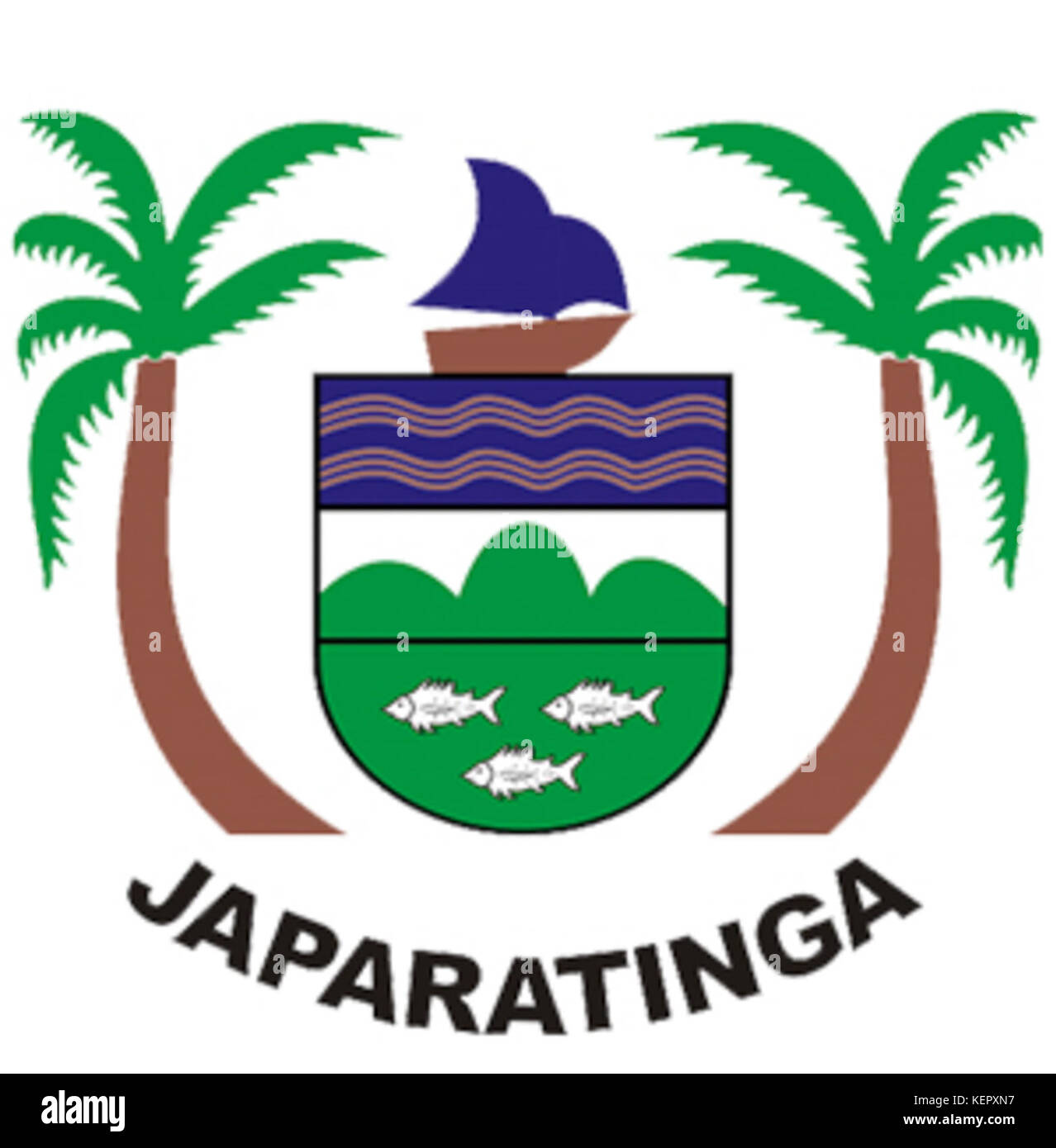 The coat of arms of Japaratinga, a municipality in Brazil, depicting ...