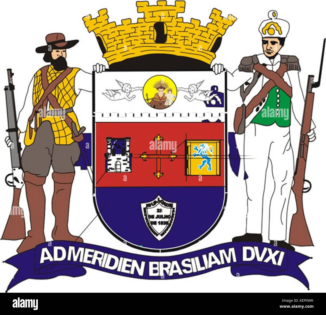 This image depicts the coat of arms (Brasão) of the city of Laguna ...