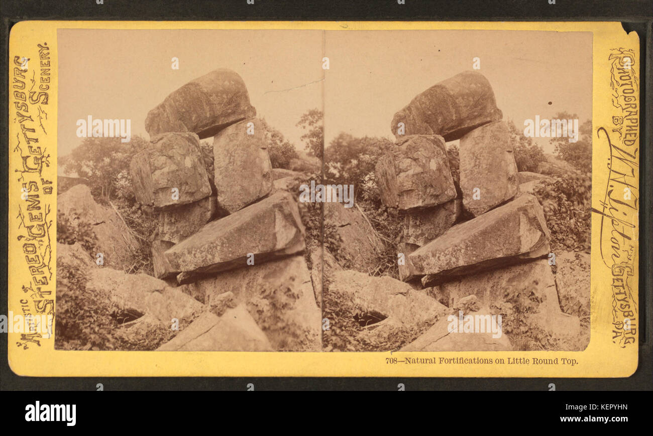 Natural fortifications on Little Round Top, by Tipton, William H., 1850 ...