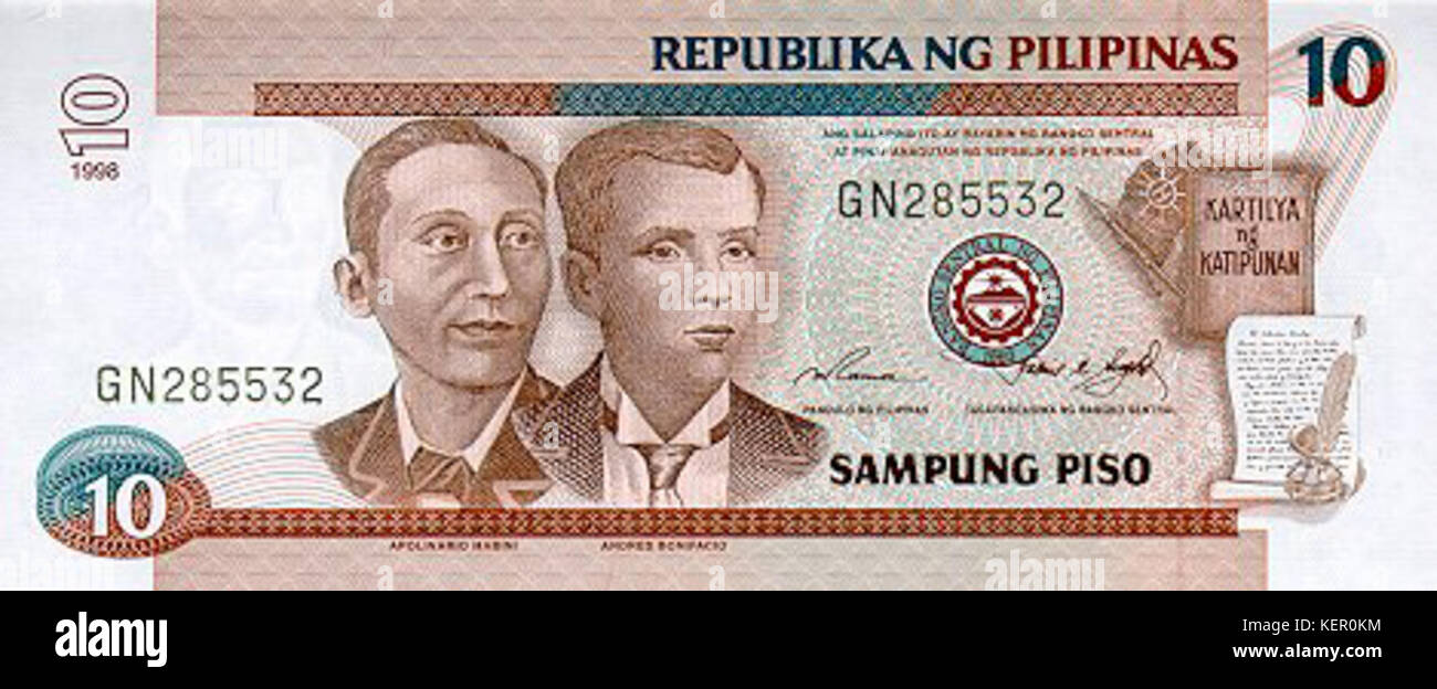 Php bill 10 front Stock Photo - Alamy