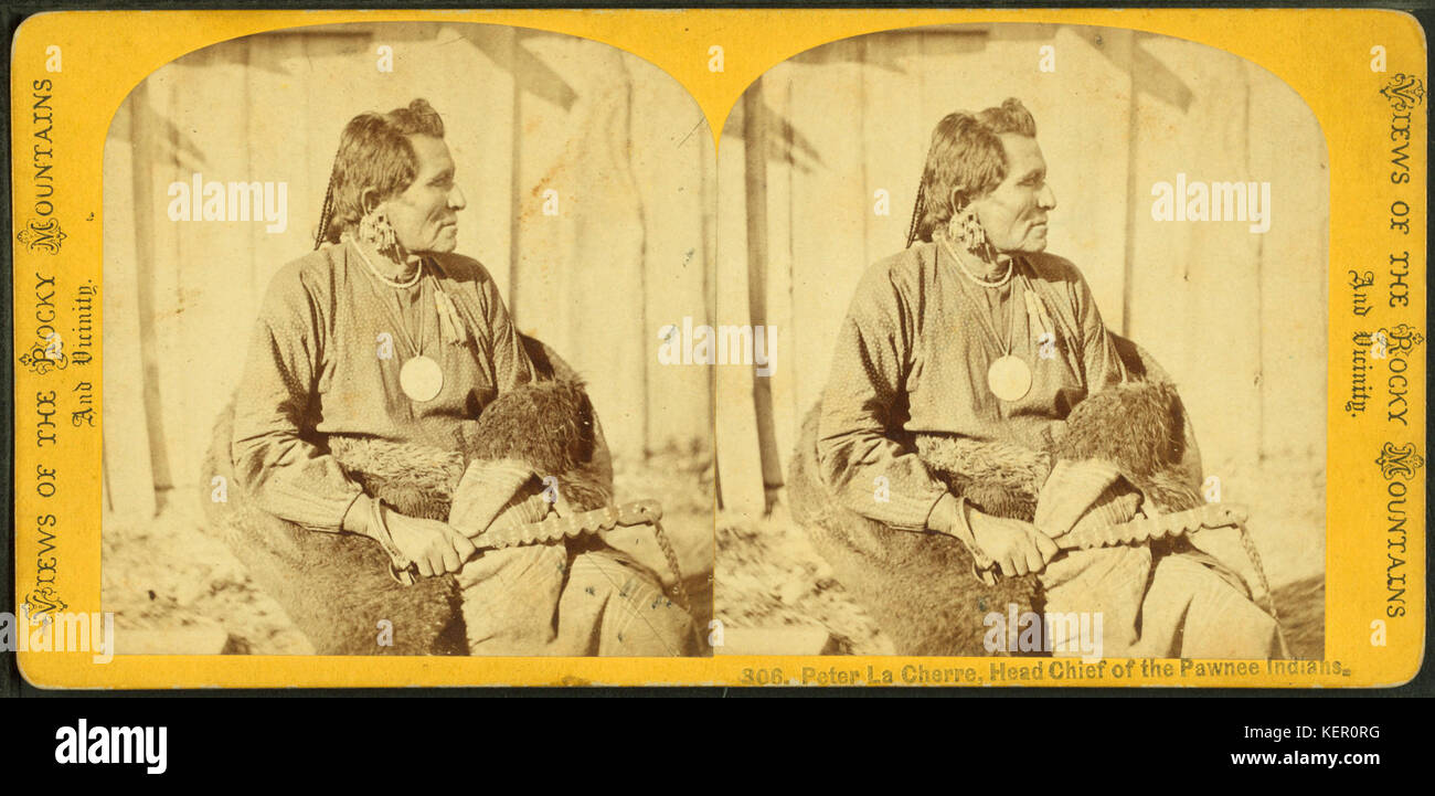 This stereoscopic image shows Peter Lacharre, the Head Chief of the ...