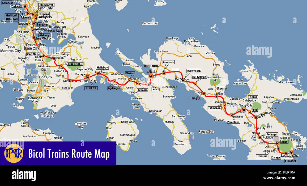 Philippine National Railways Route Map Stock Photo - Alamy