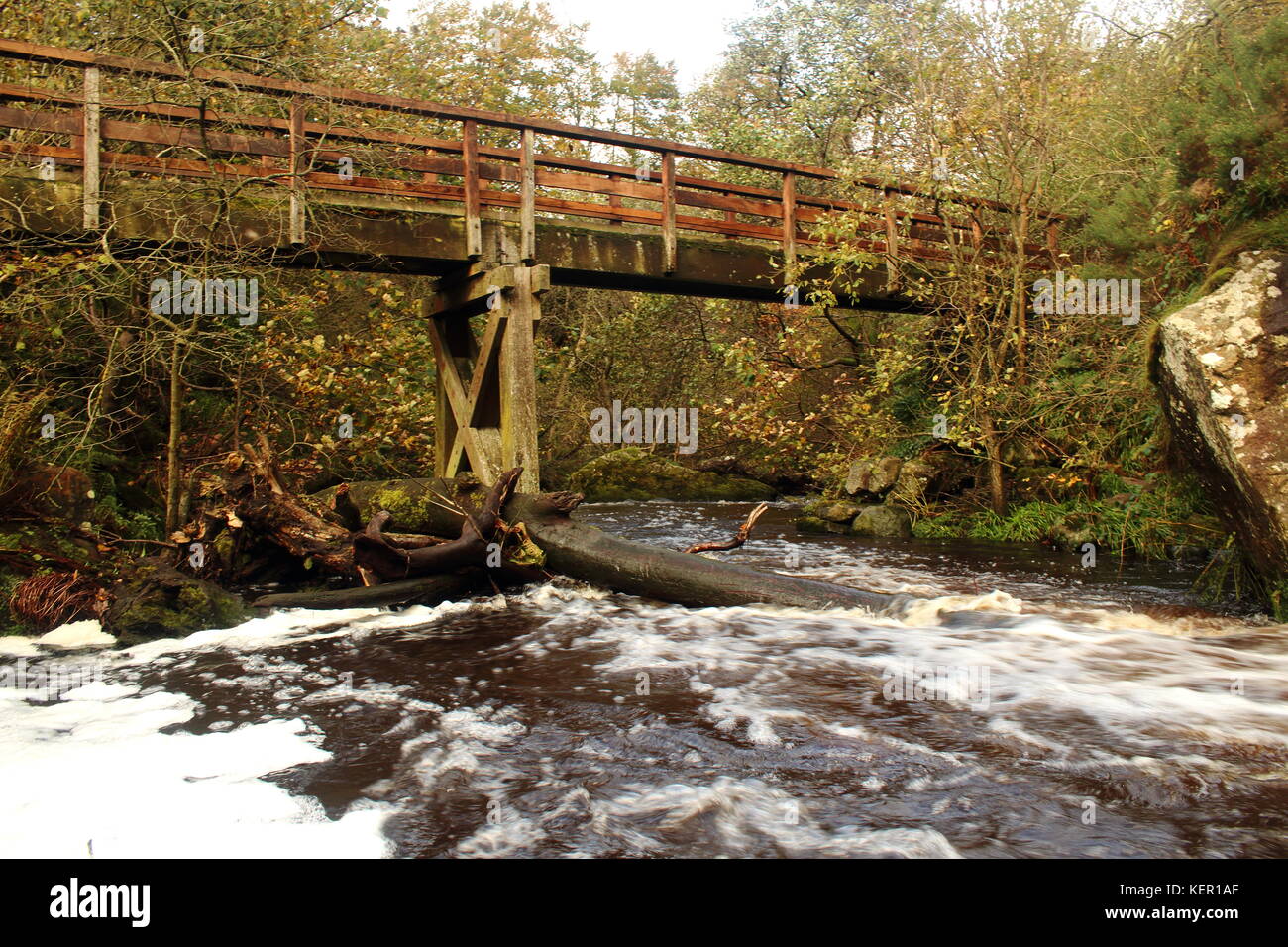 Lynn falls, on Lugton Water west of Dalry, North Ayrshire, Scotland ...