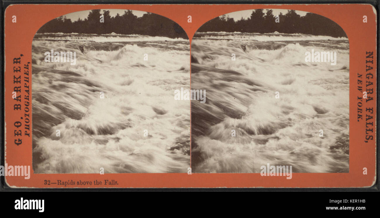 Rapids over the Falls, by Barker, George, 1844 1894 Stock Photo - Alamy
