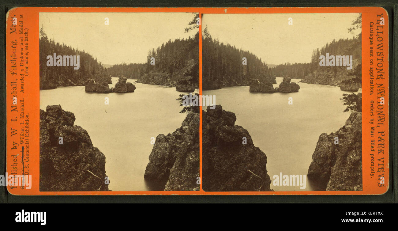 Scene on Yellowstone River above Upper Falls, by I. W. Marshall Stock ...