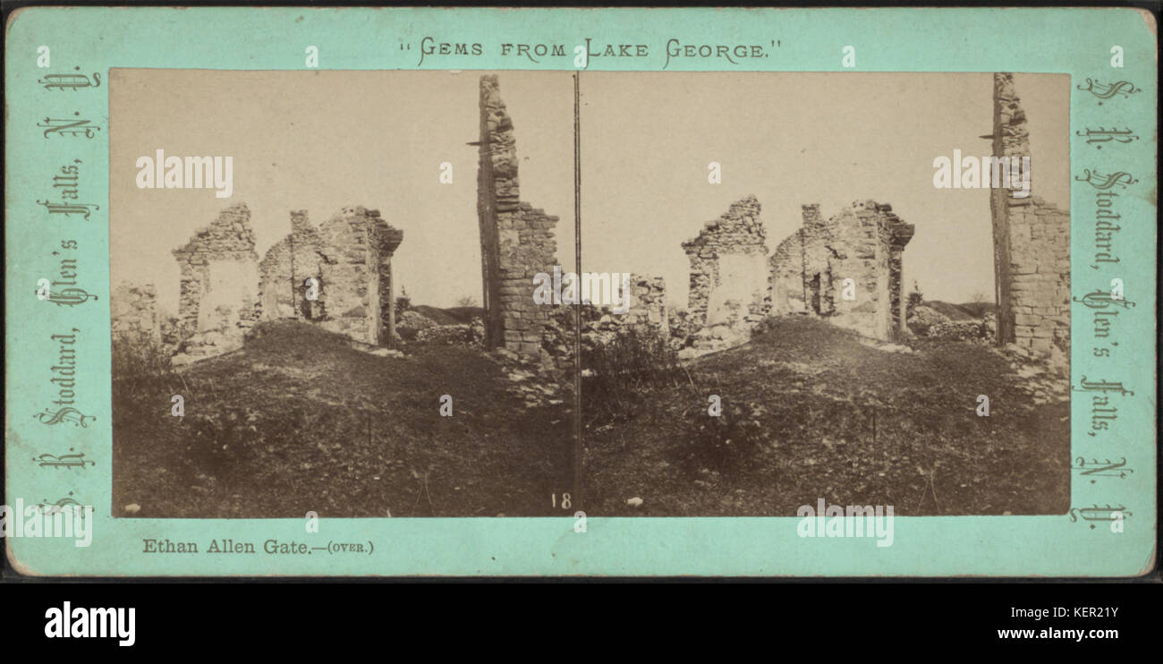 Ruins of Fort Ticonderoga. Ethan Allen Gate, by Stoddard, Seneca Ray ...