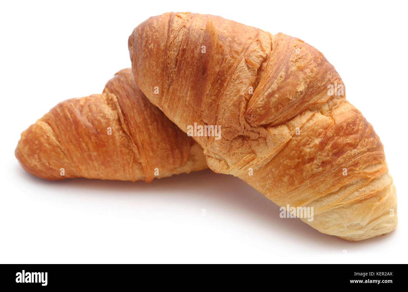 Closeup of tasty croissant over white background Stock Photo - Alamy