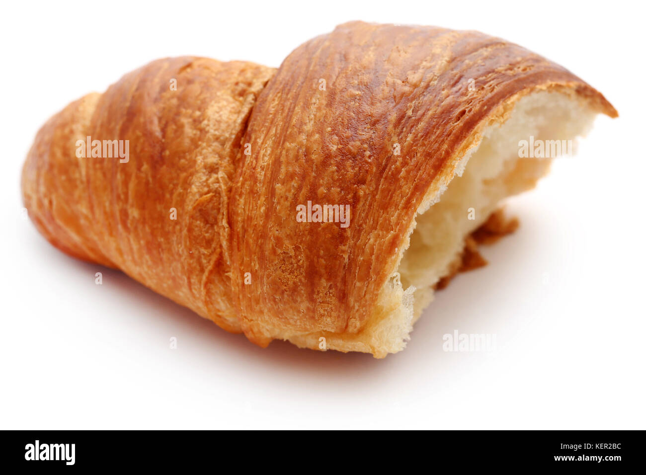 Closeup of tasty croissant over white background Stock Photo - Alamy