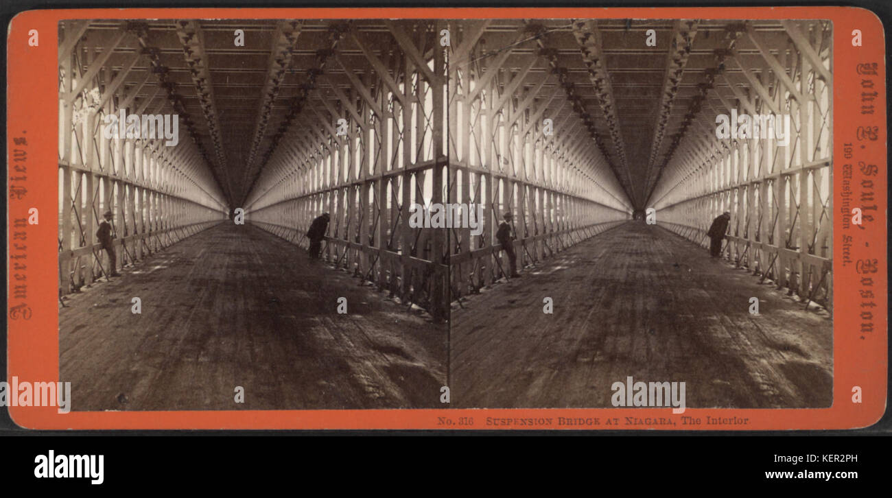 Suspension Bridge at Niagara The Interior, by Soule, John P., 1827 1904 ...