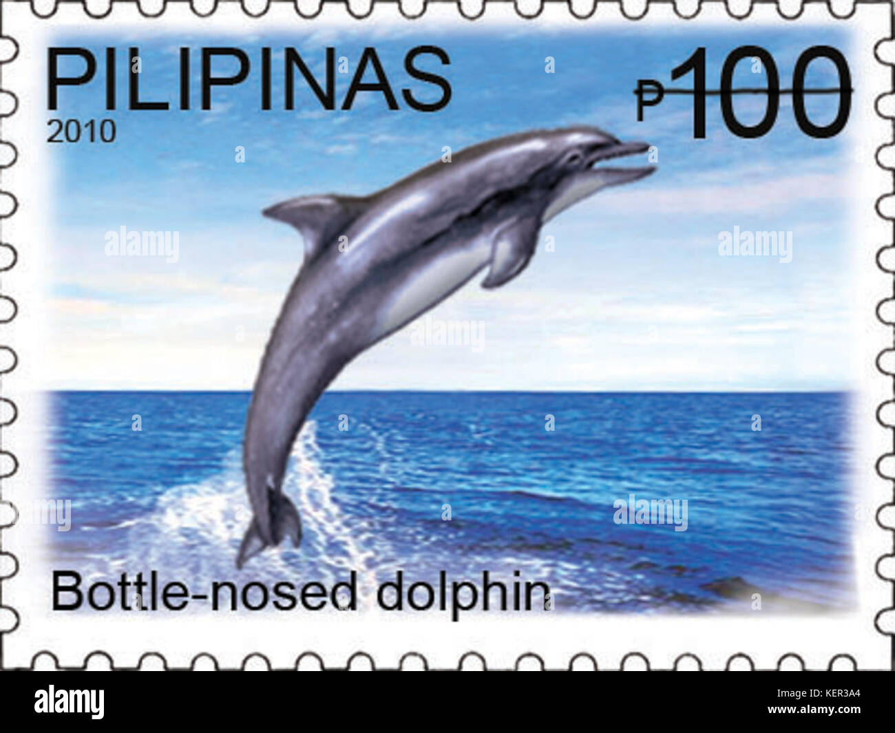 Bottlenose dolphin 2010 stamp of the Philippines Stock Photo - Alamy