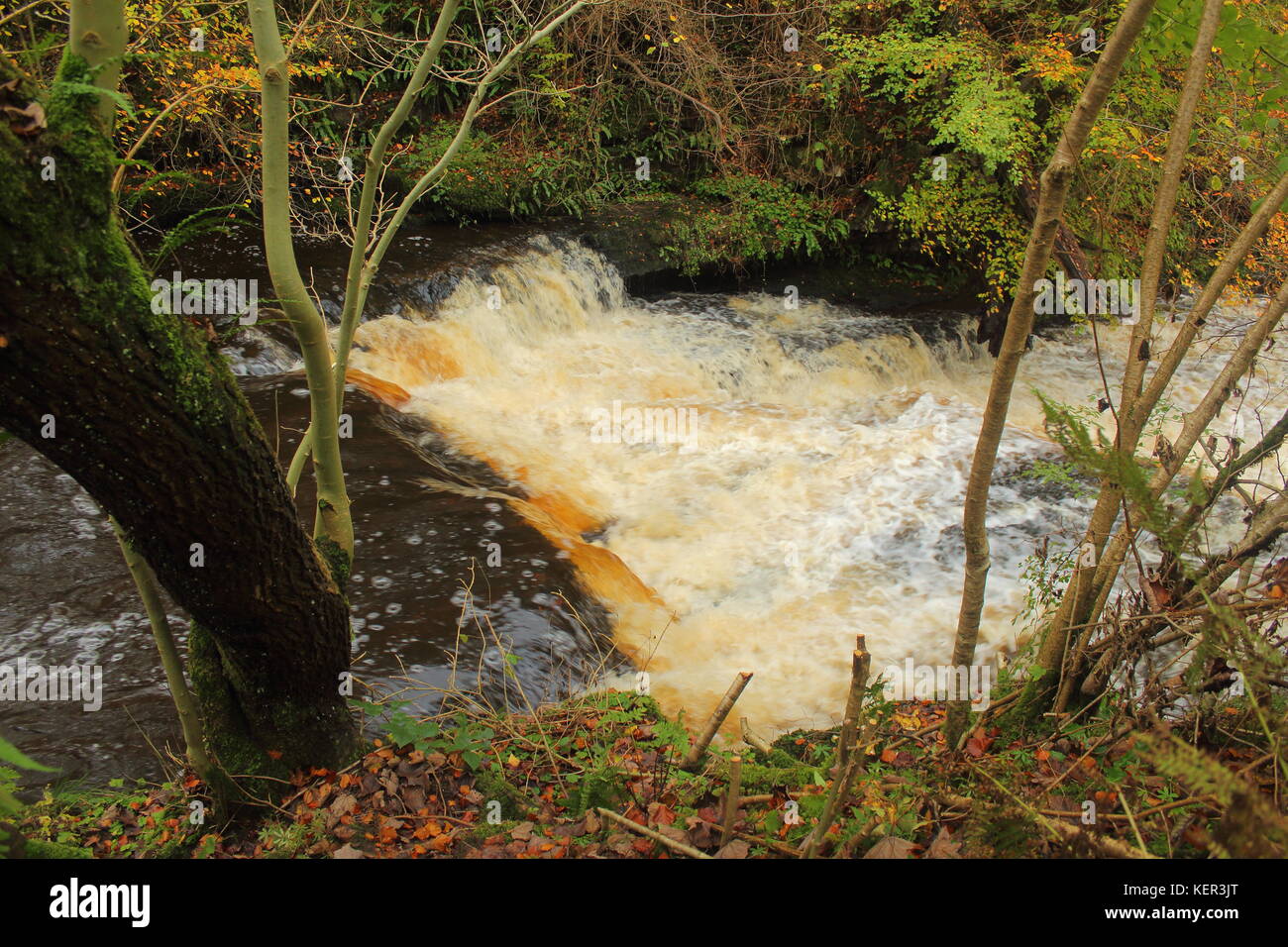 Lynn falls, on Lugton Water west of Dalry, North Ayrshire, Scotland ...