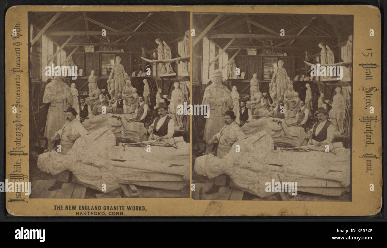 The New England Granite Works, Hartford, Conn. (Stone carvers working ...