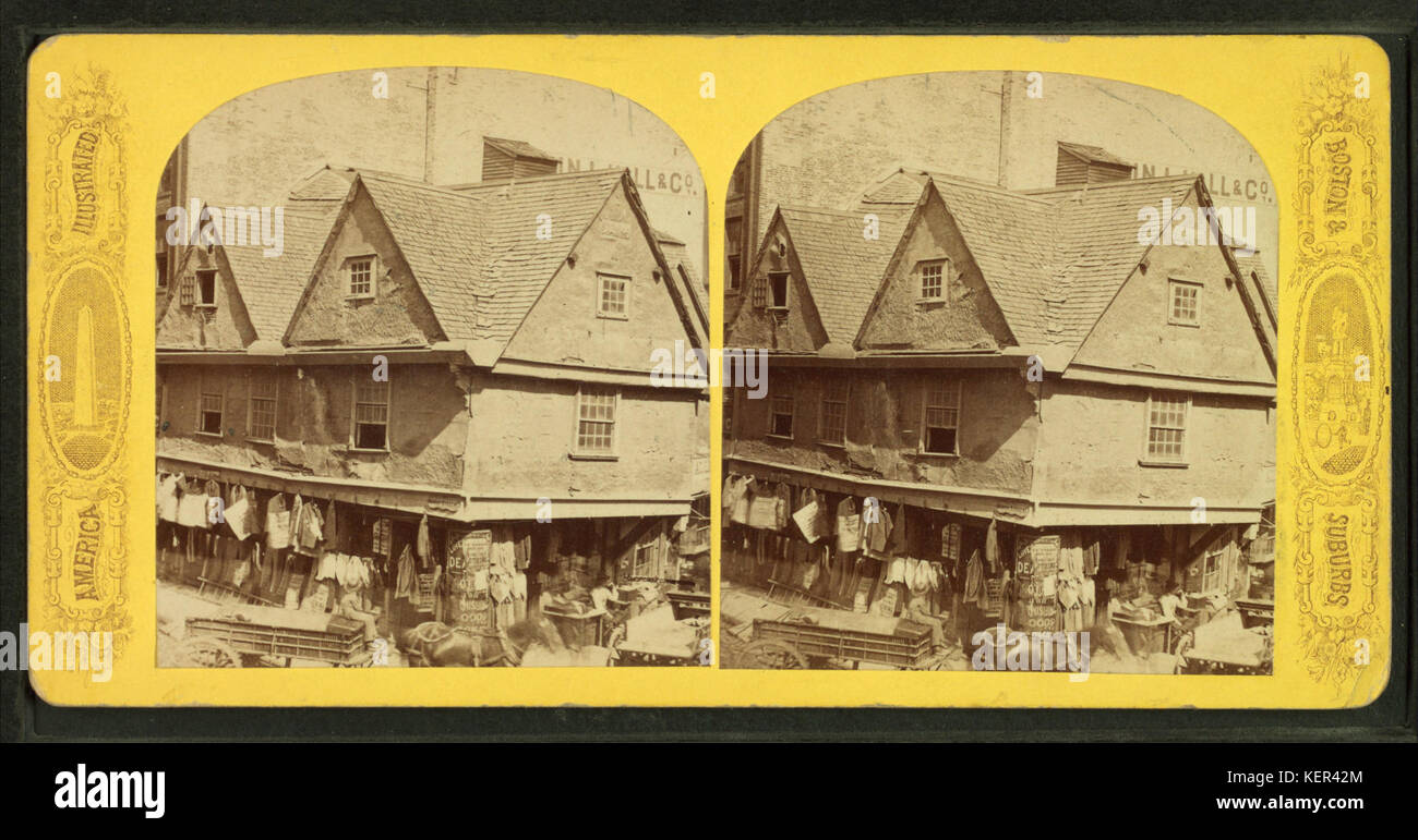 The old feather store, Dock square, Boston, from Robert N. Dennis ...