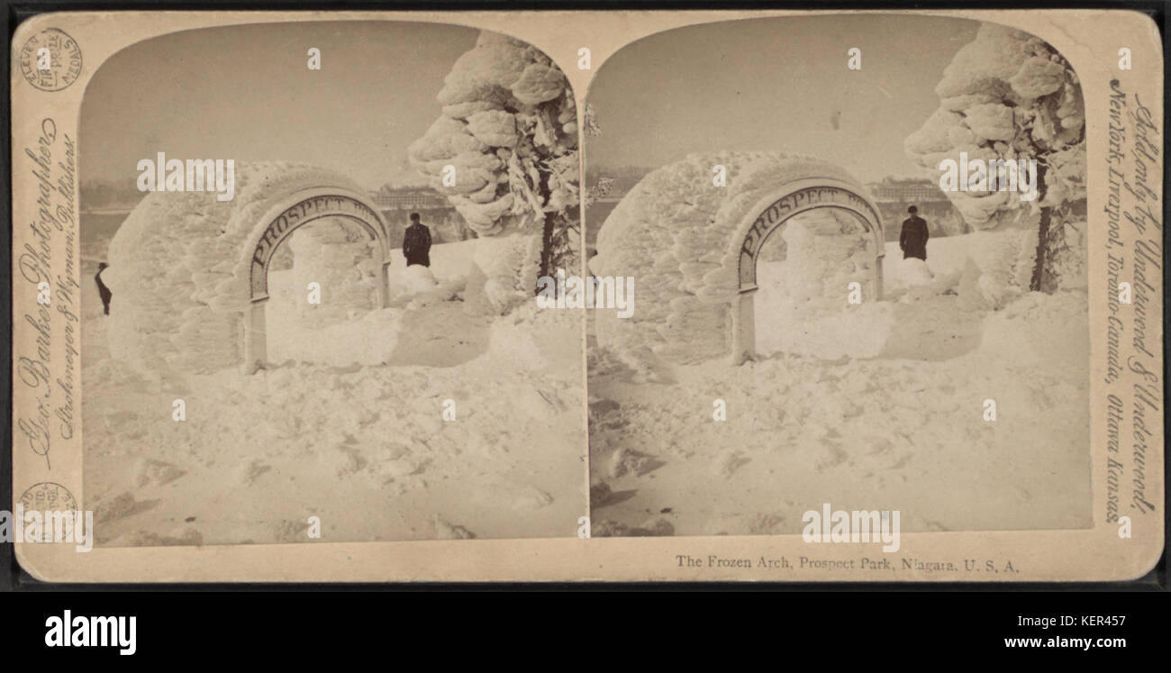 The frozen arch, Prospect Park, Niagara, U. S. A., by Barker, George ...