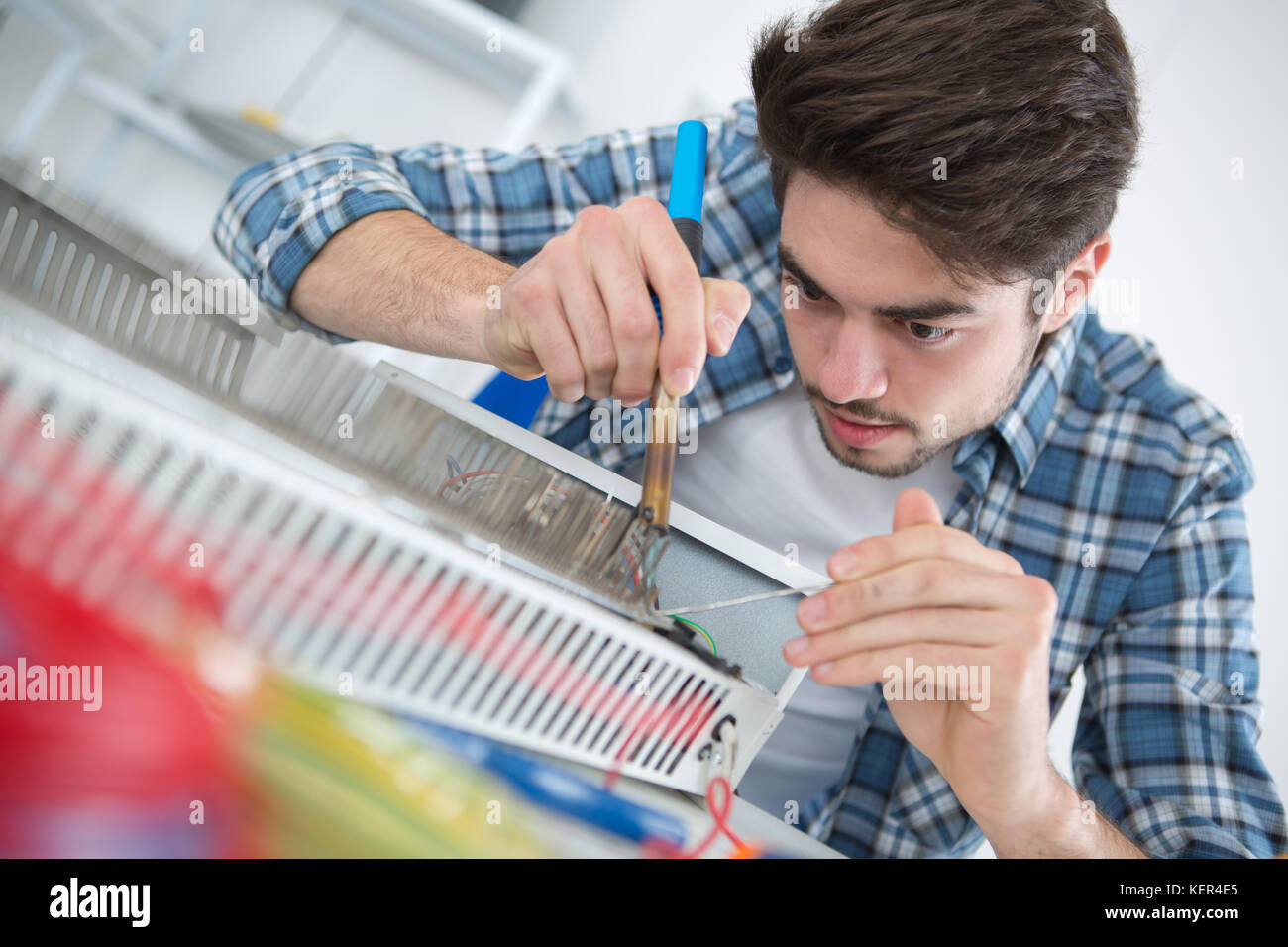 welding on electronic board Stock Photo - Alamy