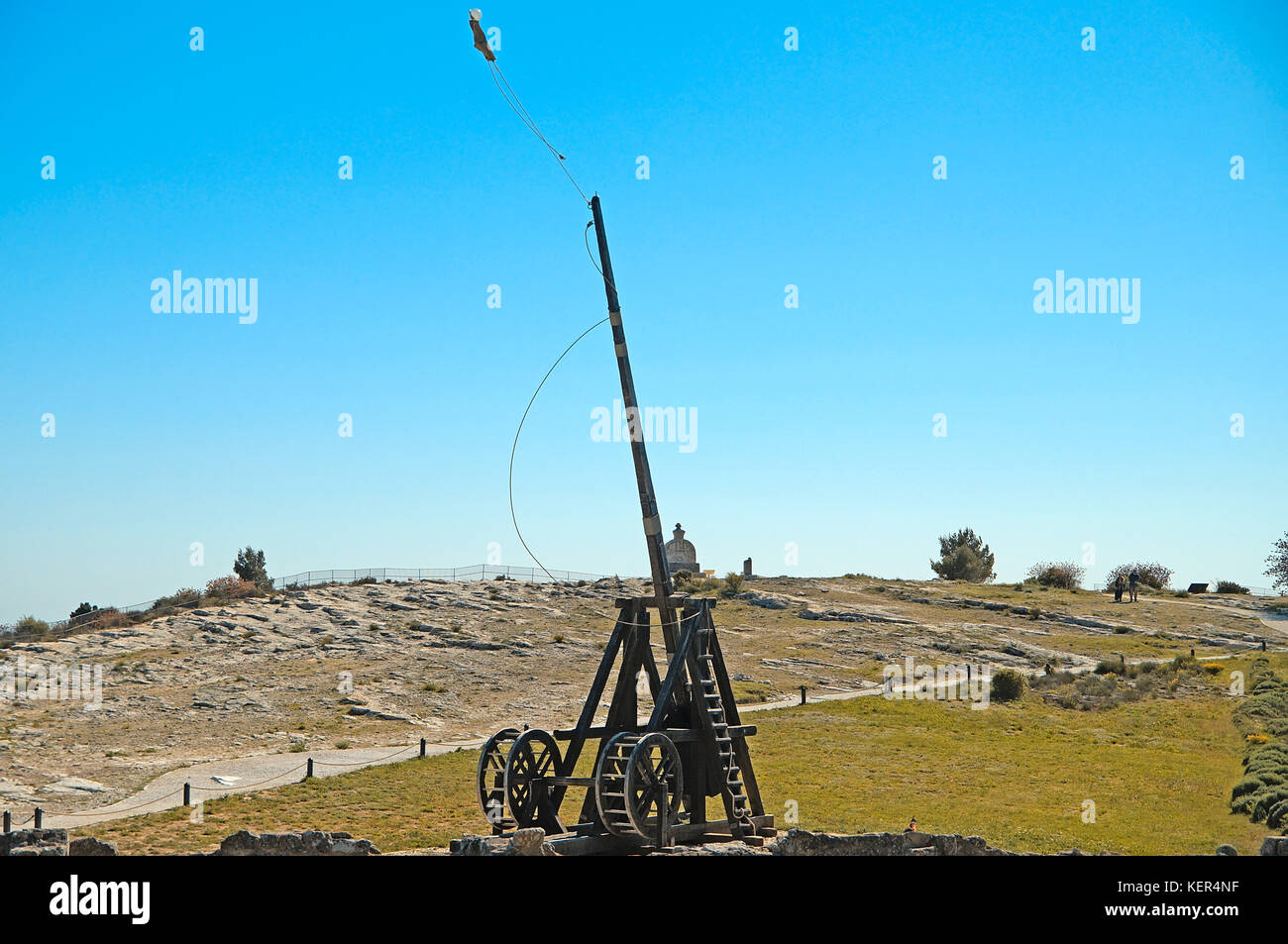 Middle age Trebuchet used as medieval siege engine. Les Baux de ...