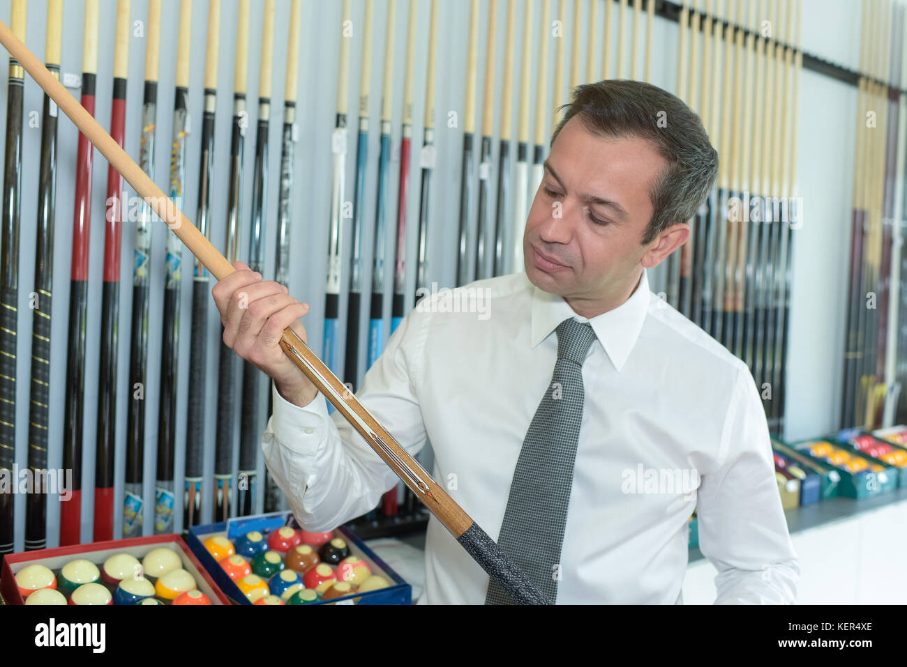 handsome ready to play pool Stock Photo - Alamy