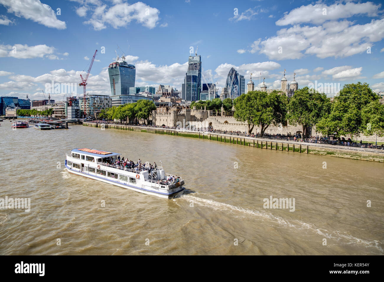 London River Thames and cityscape from the Southbank, London Stock ...