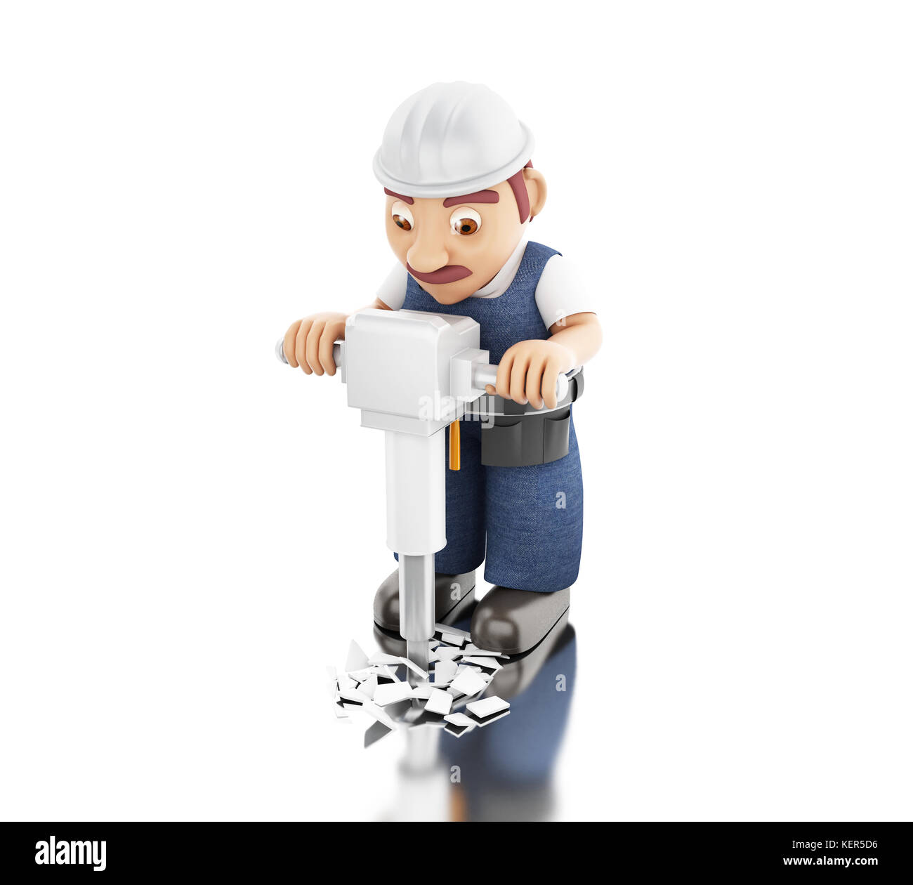 Cartoon illustration man workman pneumatic hi-res stock photography and ...