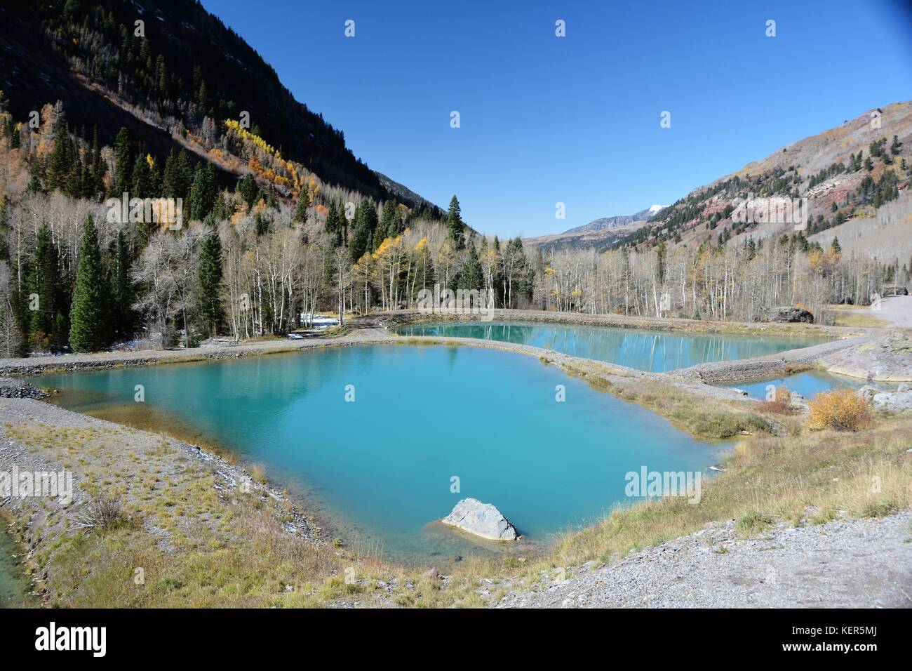Heavily Polluted Mining Pond Stock Photo - Alamy