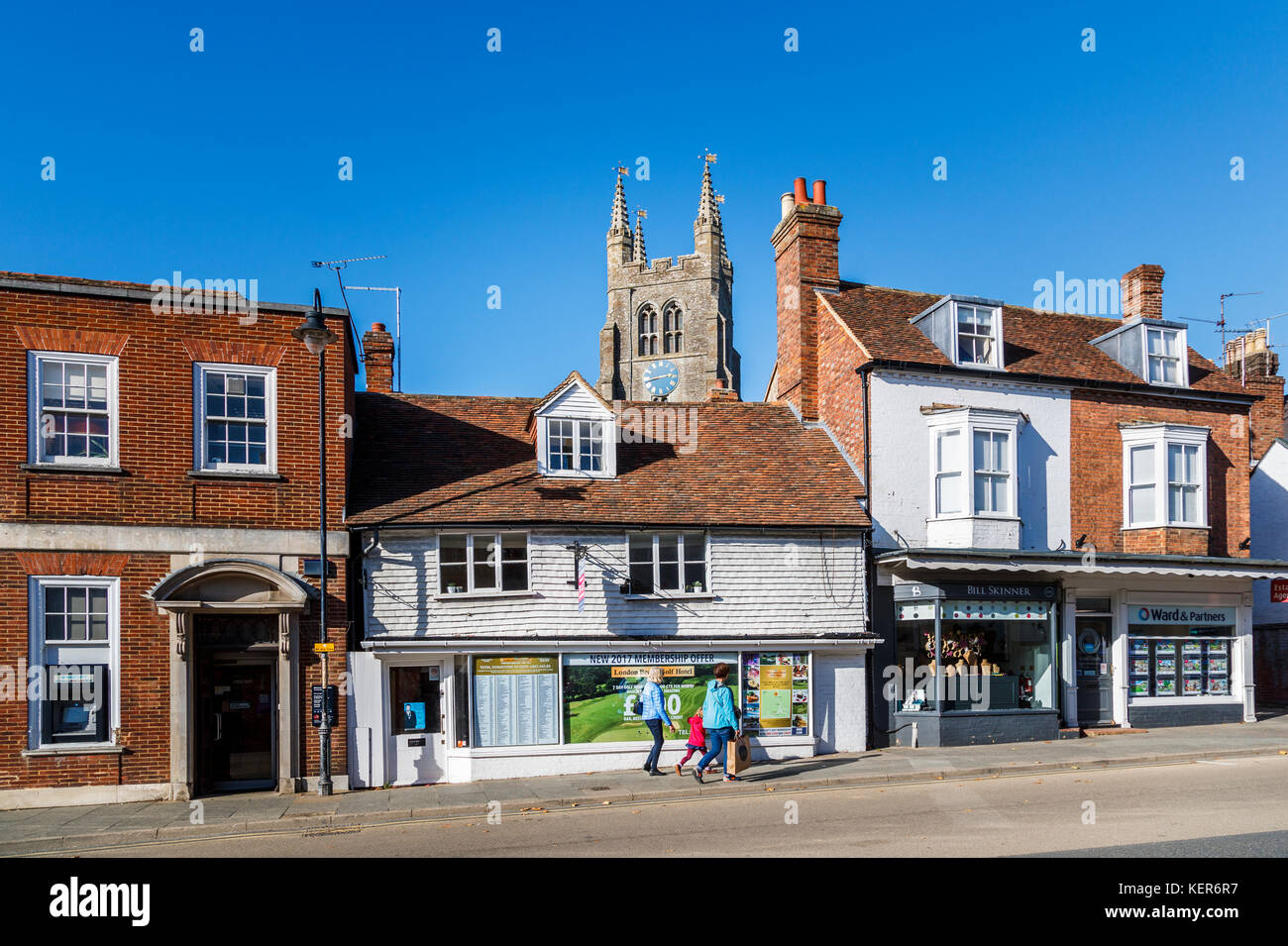 High Street, Tenterden, Kent, southeast England. Shop in traditional ...