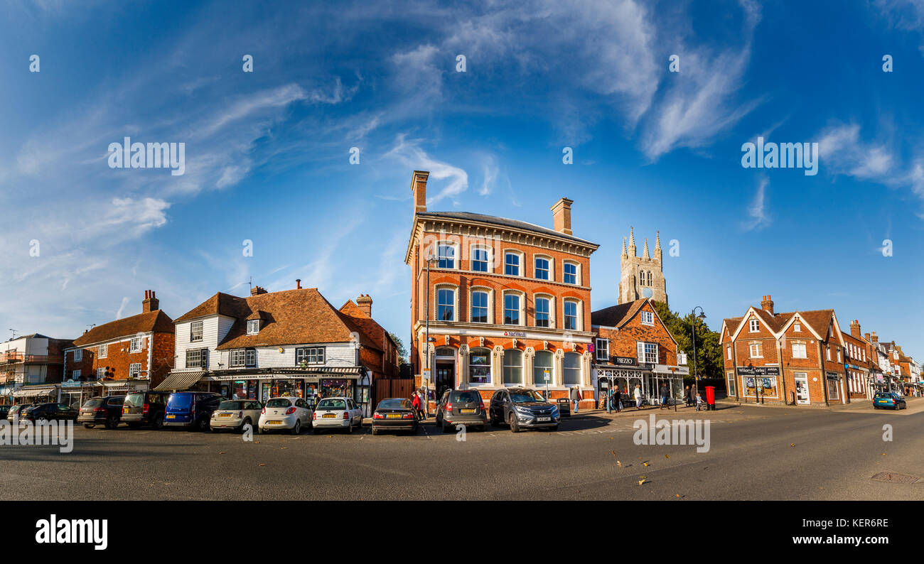 Panoramic street scene with traditional local style buildings, High ...