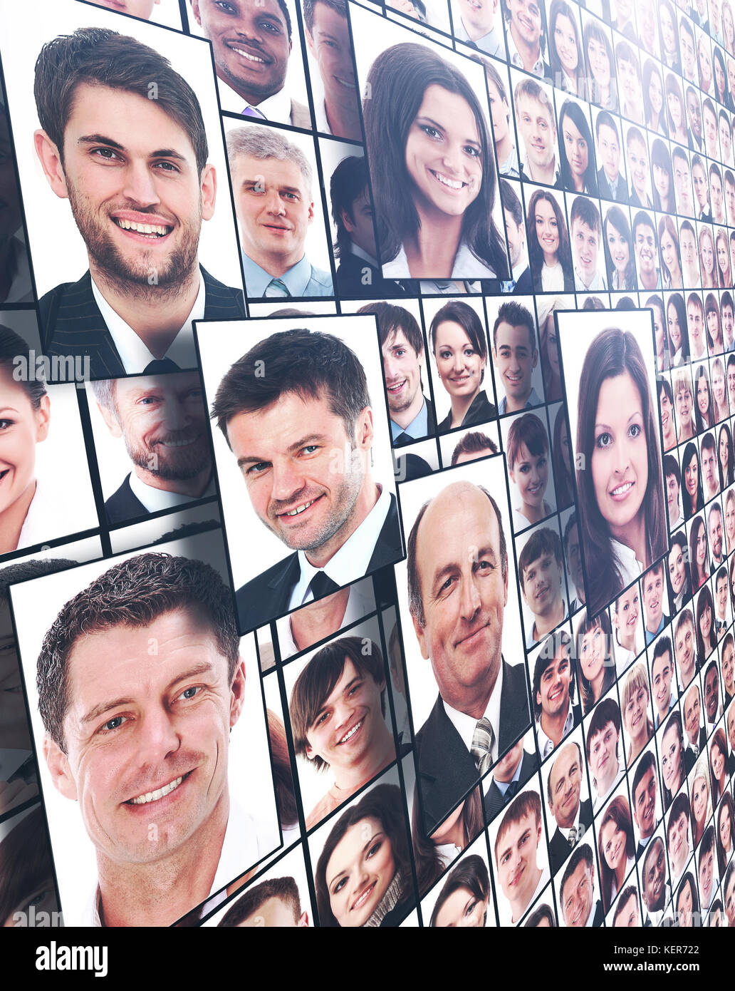 Many isolated portraits of people Stock Photo - Alamy